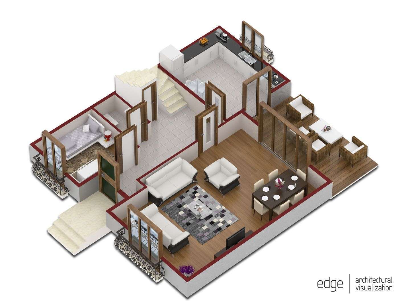 Mimari 3D Kat Planı – Edge Architectural Visualization